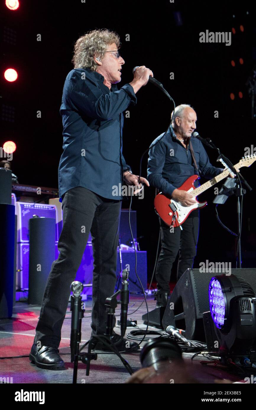 MIAMI, FL - APRIL 16: Roger Daltrey and Pete Townshend of the Who ...