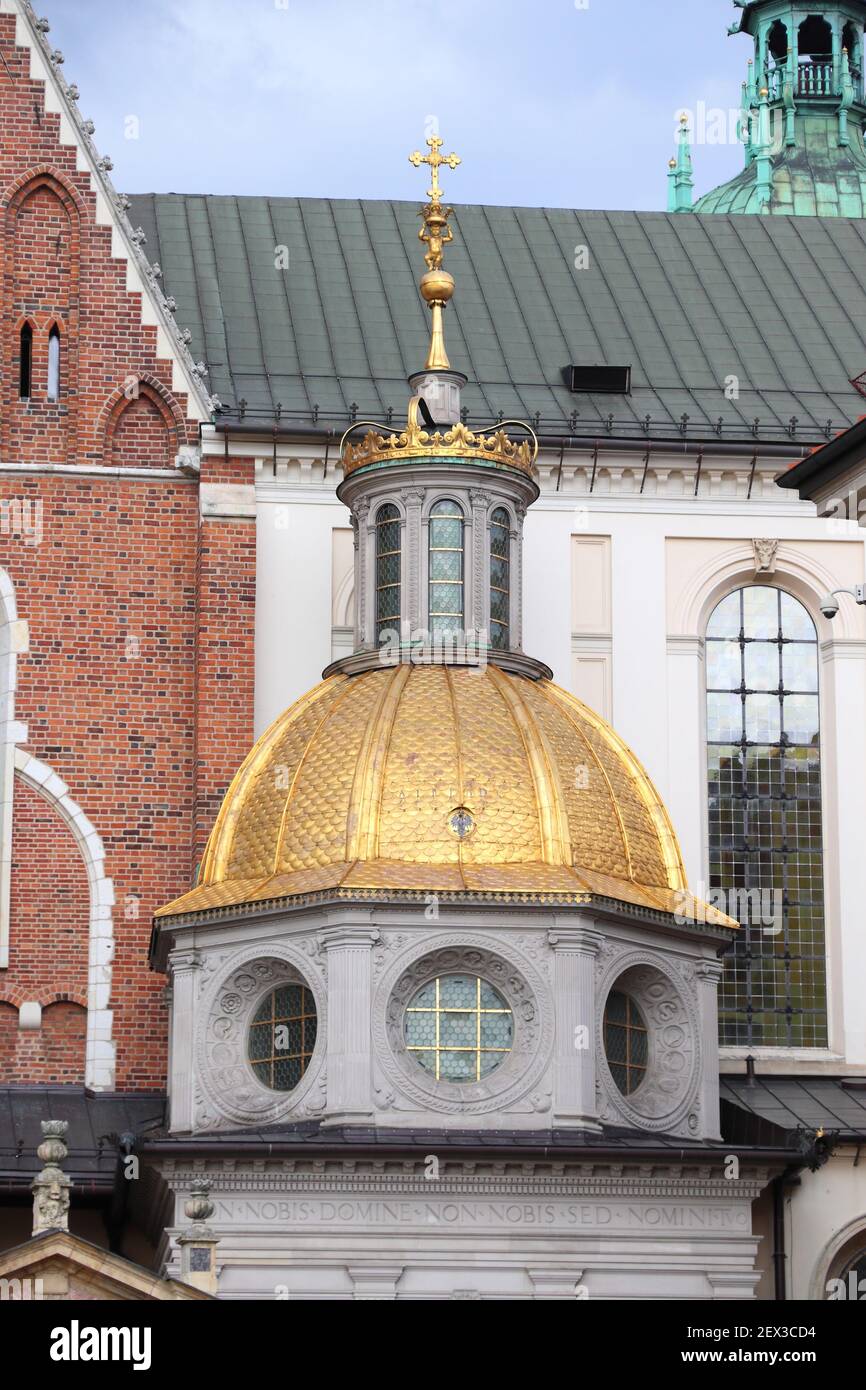 Krakow city in Poland. Wawel Cathedral - Royal Archcathedral Basilica ...