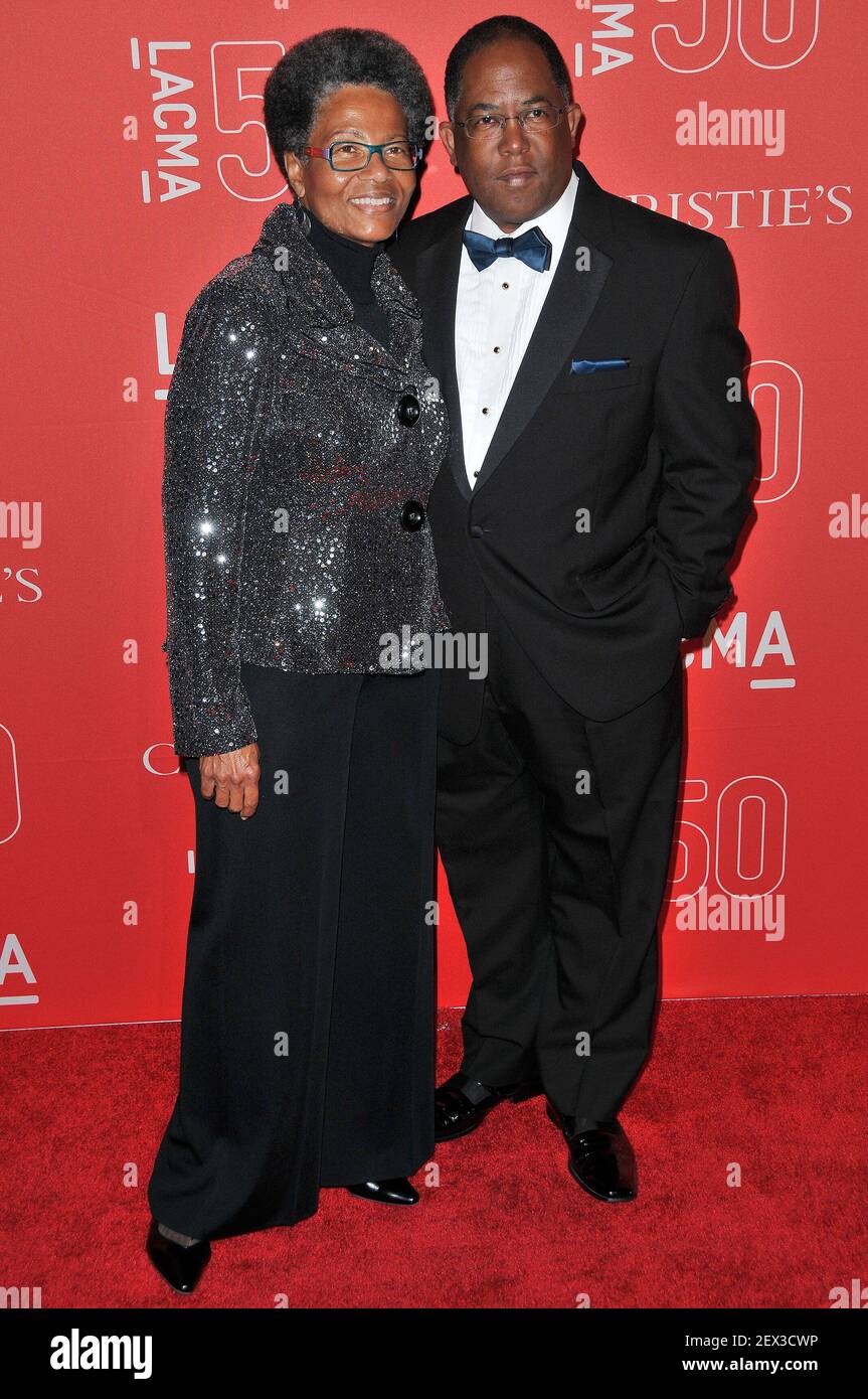 (L-R) Avis Thomas and Mark Ridley-Thomas arrives at LACMA's 50th ...