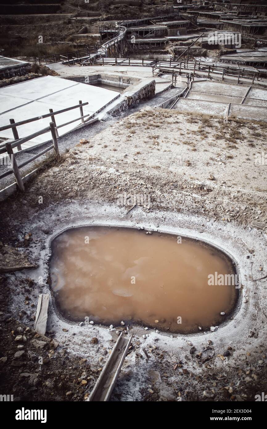 Detail of salt extraction in an old salt mine Stock Photo - Alamy