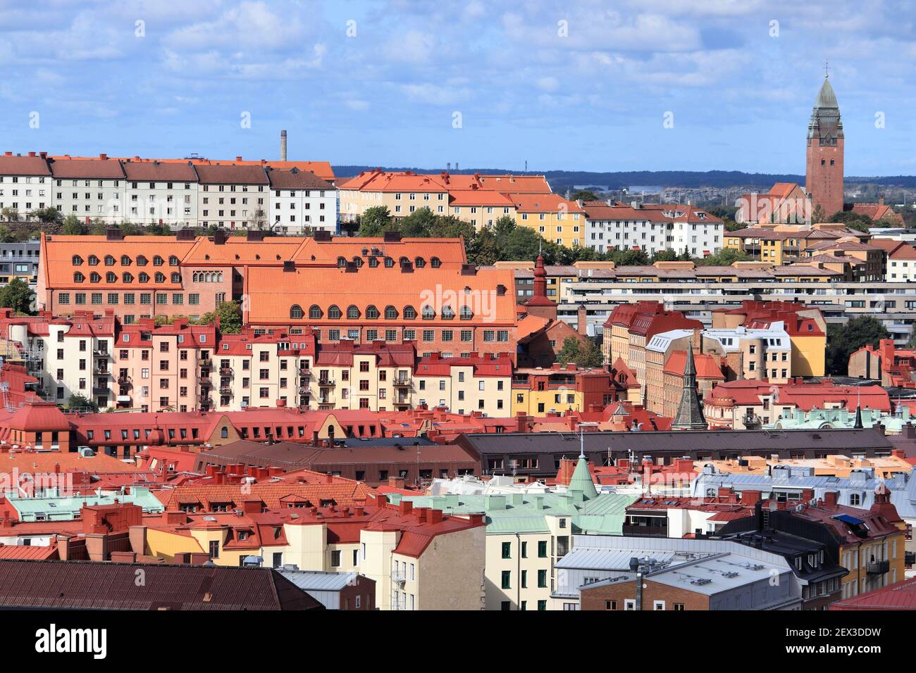Gothenburg city, Sweden - urban cityscape with Olivedal and Masthugget ...