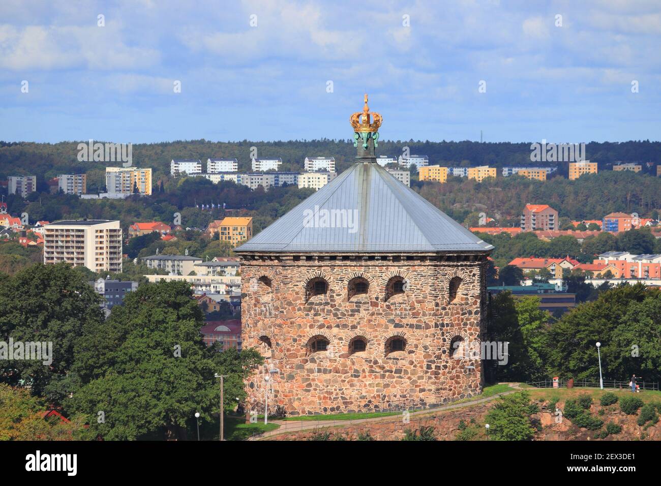 Gothenburg city in Sweden. Skyline with castle Skansen Kronan Stock ...