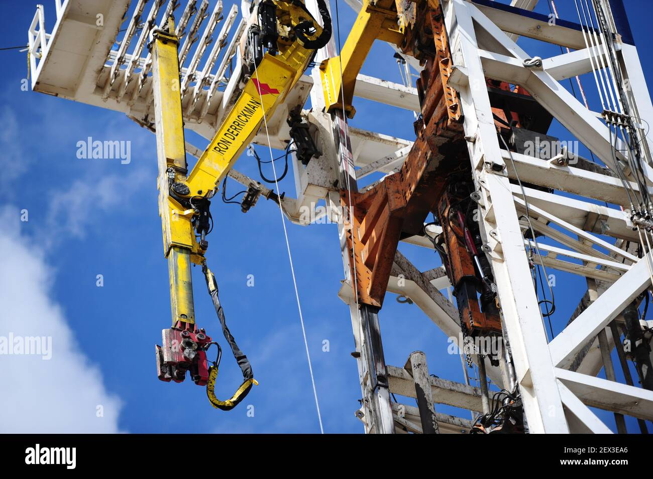 The Ensign 136 drilling rig on the Jonah Field, in Sublette County, Wyo ...