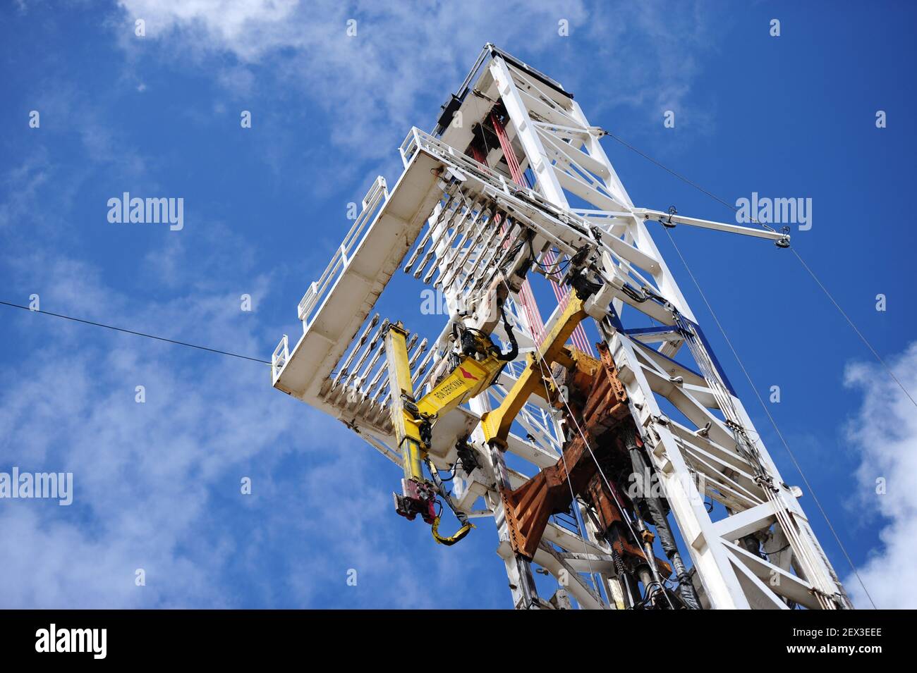 The Ensign 136 drilling rig on the Jonah Field, in Sublette County, Wyo ...