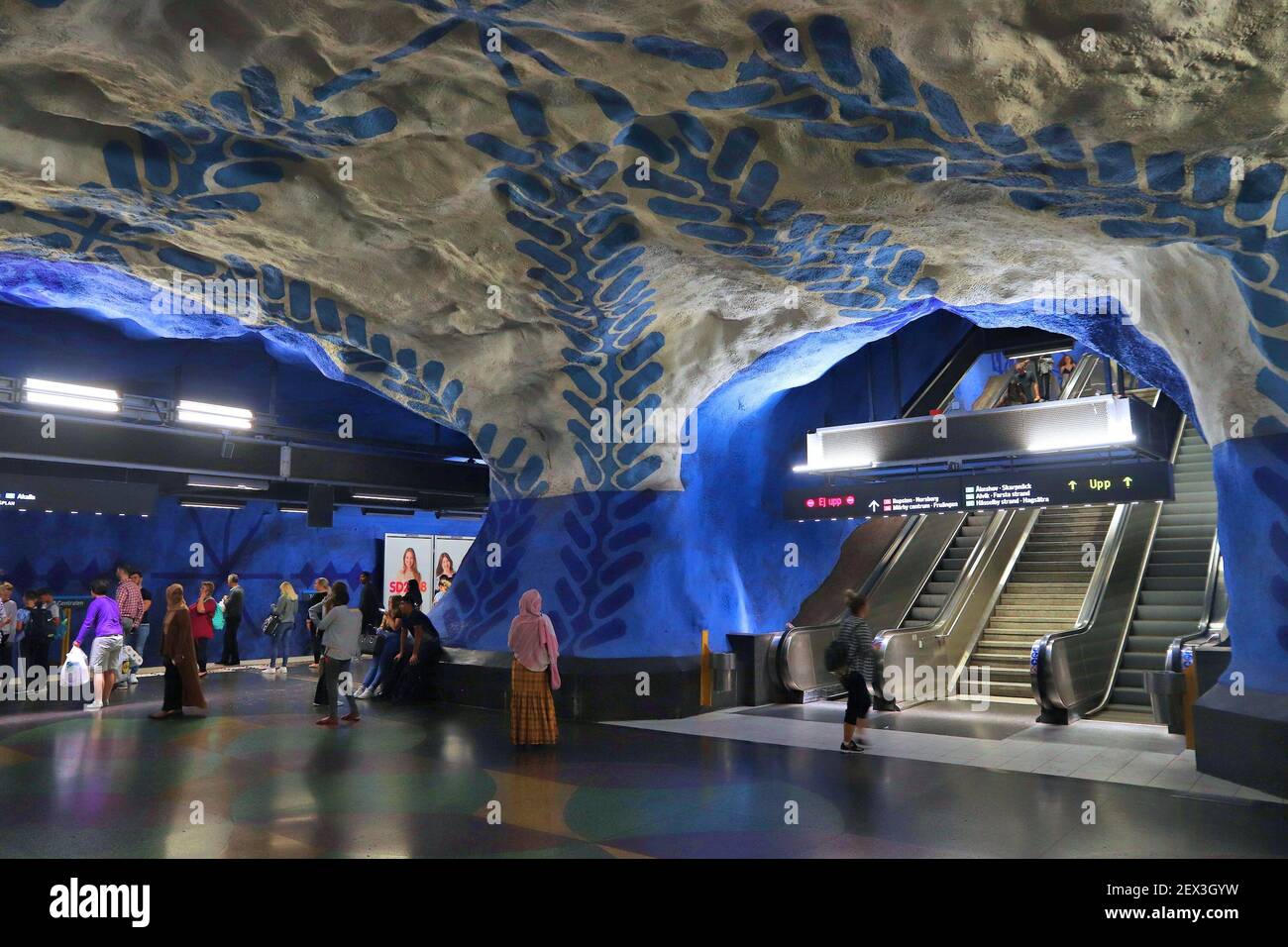STOCKHOLM, SWEDEN - AUGUST 24, 2018: Stockholm metro (T-bana ...