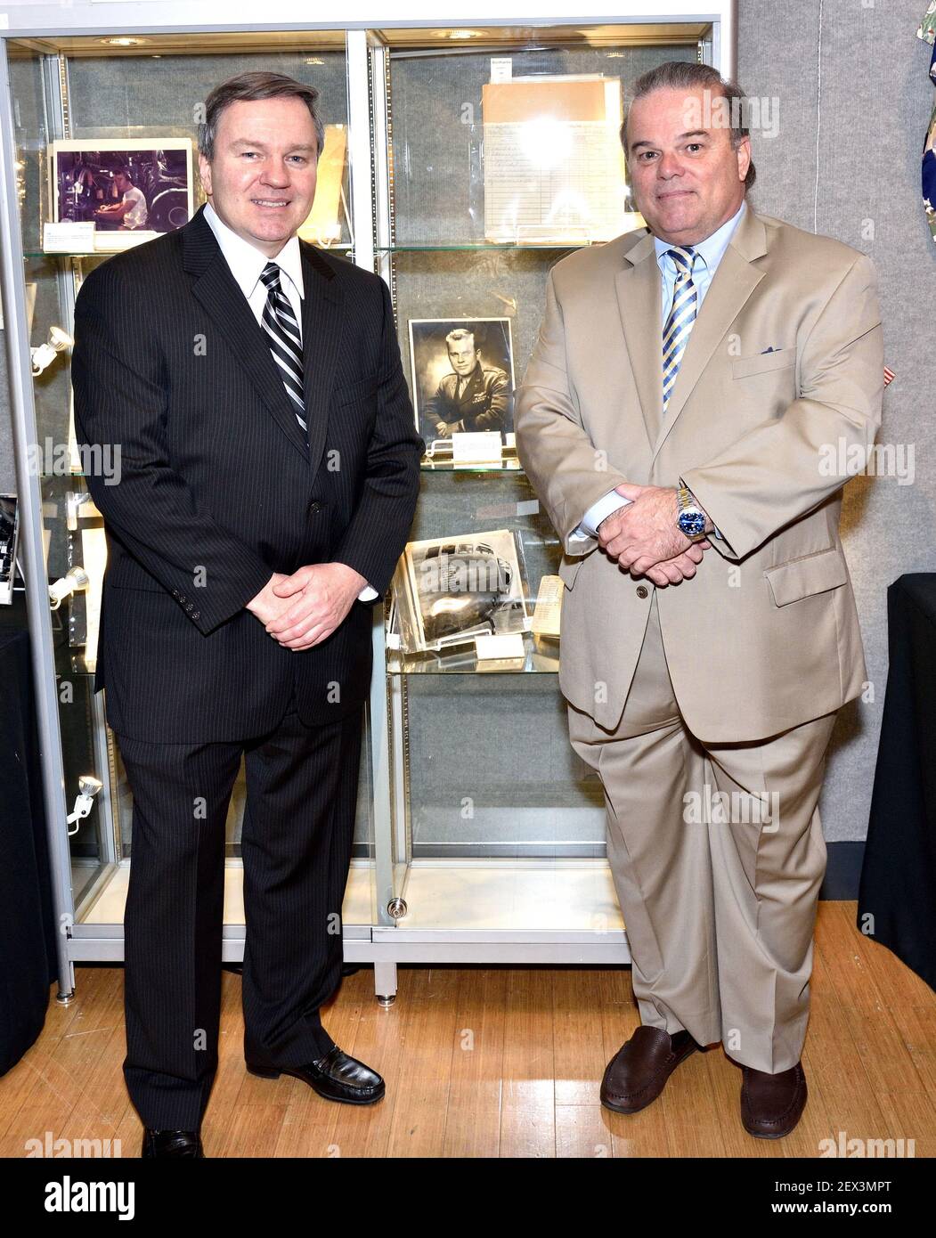 L-R: Steven Lewis and John Lewis, sons of MAJ Robert Lewis, co-pilot of ...