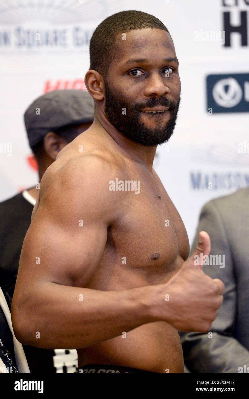 Bryant Jennings poses at his official weigh-in at Madison Square Garden ...
