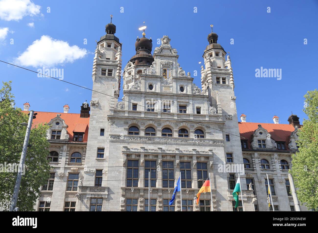 Germany landmark - Leipzig City Hall. New City Hall (Neues Rathaus) in ...