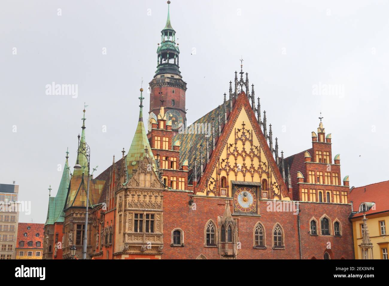 Wroclaw city landmarks - Old Town Hall at Rynek square. Wroclaw, Poland ...