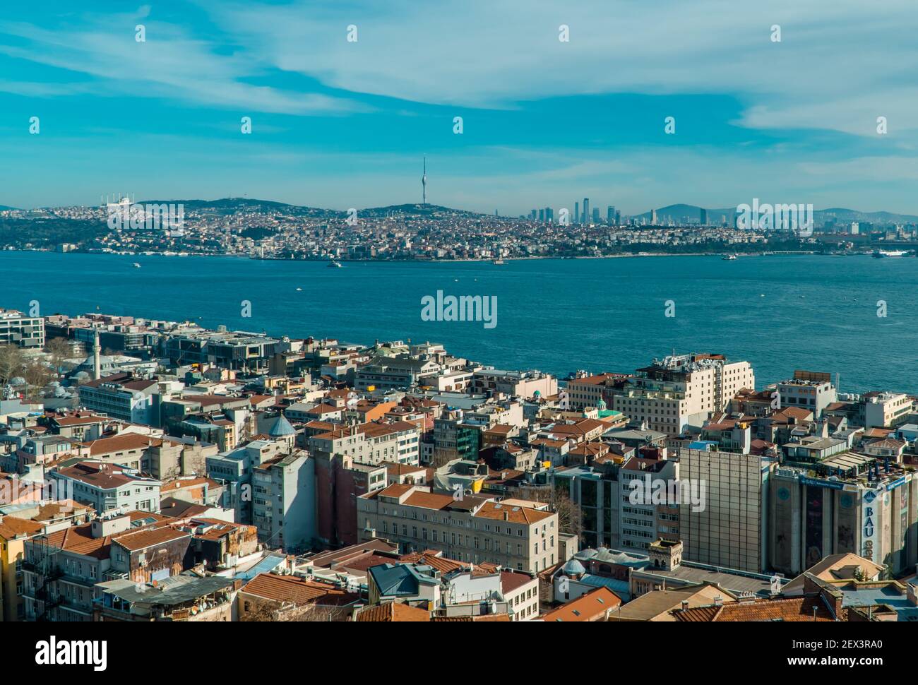 Istanbul, Turkey - February 2, 2021 - beautiful panoramic aerial view ...