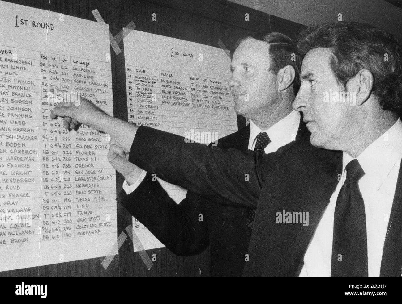 Chicago Bears general manager Jim Finks, right, and head coach Jack ...