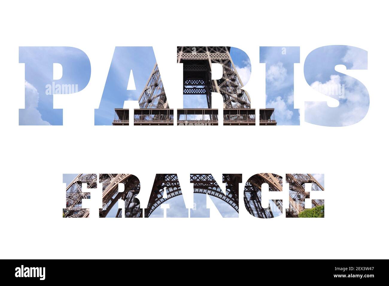 Paris word. Text sign with city name of Paris, France Stock Photo - Alamy