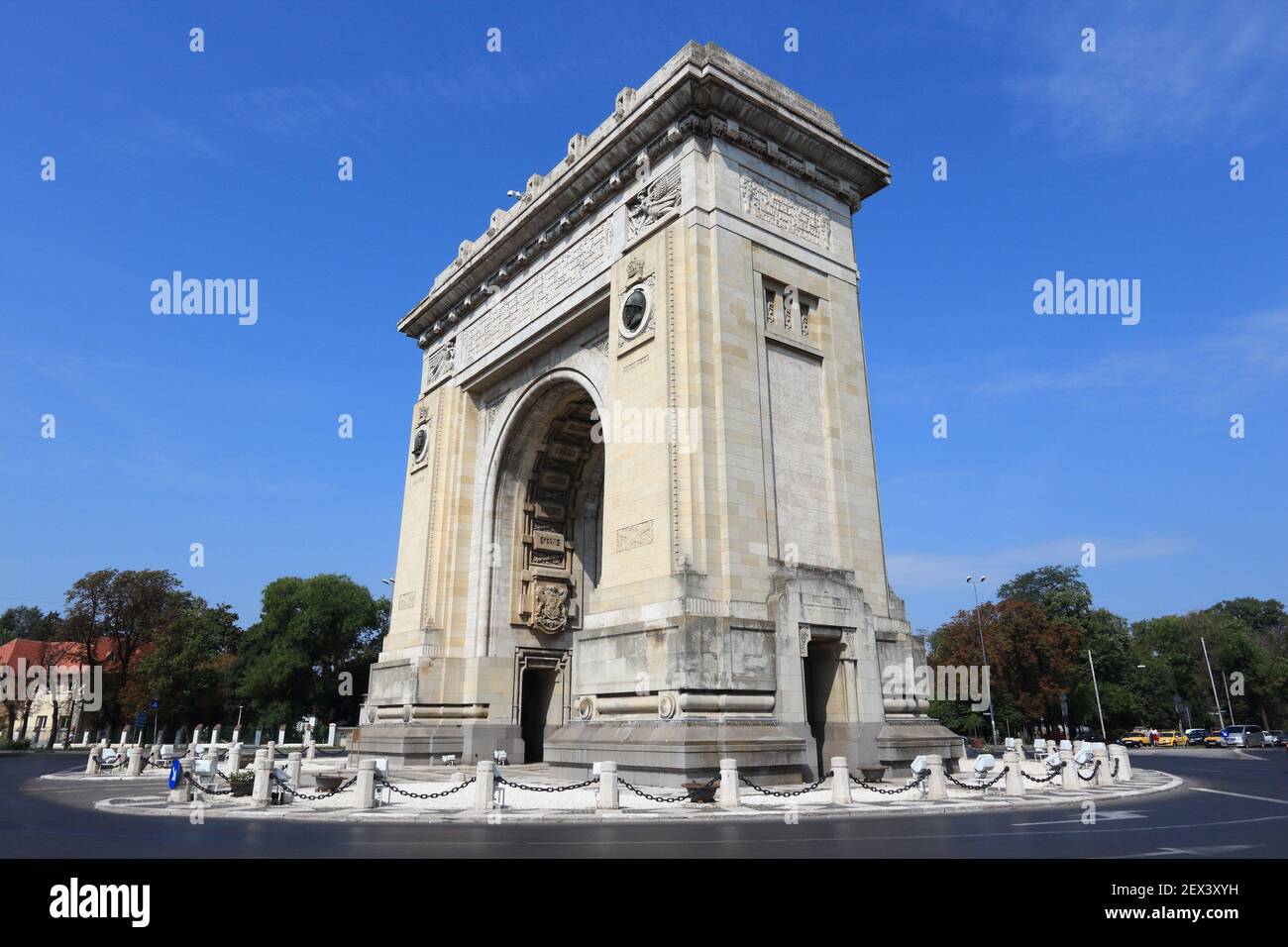 Bucharest city, Romania.Triumphal Arch. European landmarks Stock Photo ...