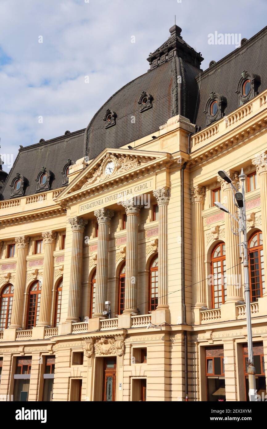 Bucharest city, Romania. Central University Library. Landmark of ...