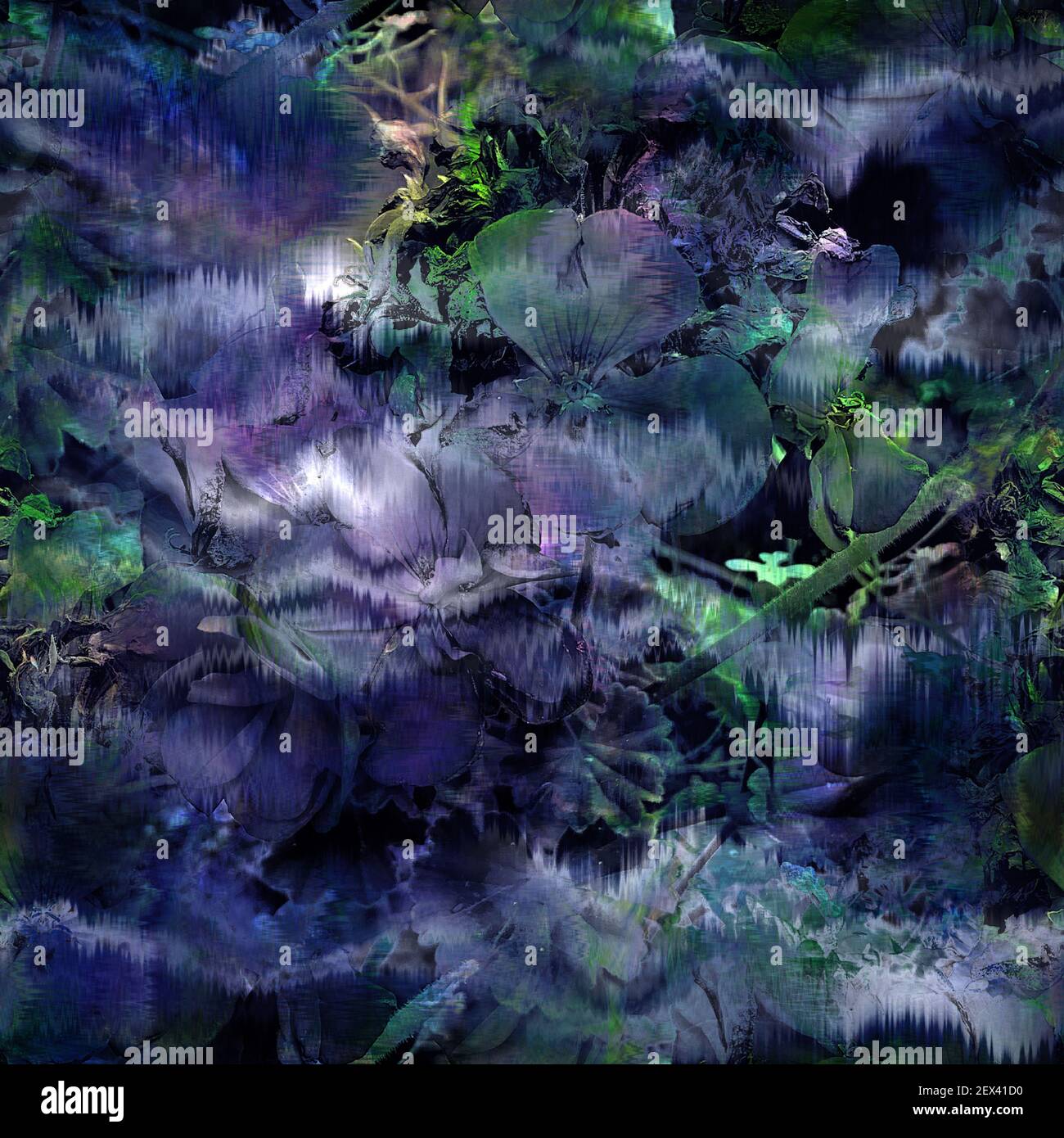 Seamless abstract color blobs with floral overlay Stock Photo - Alamy