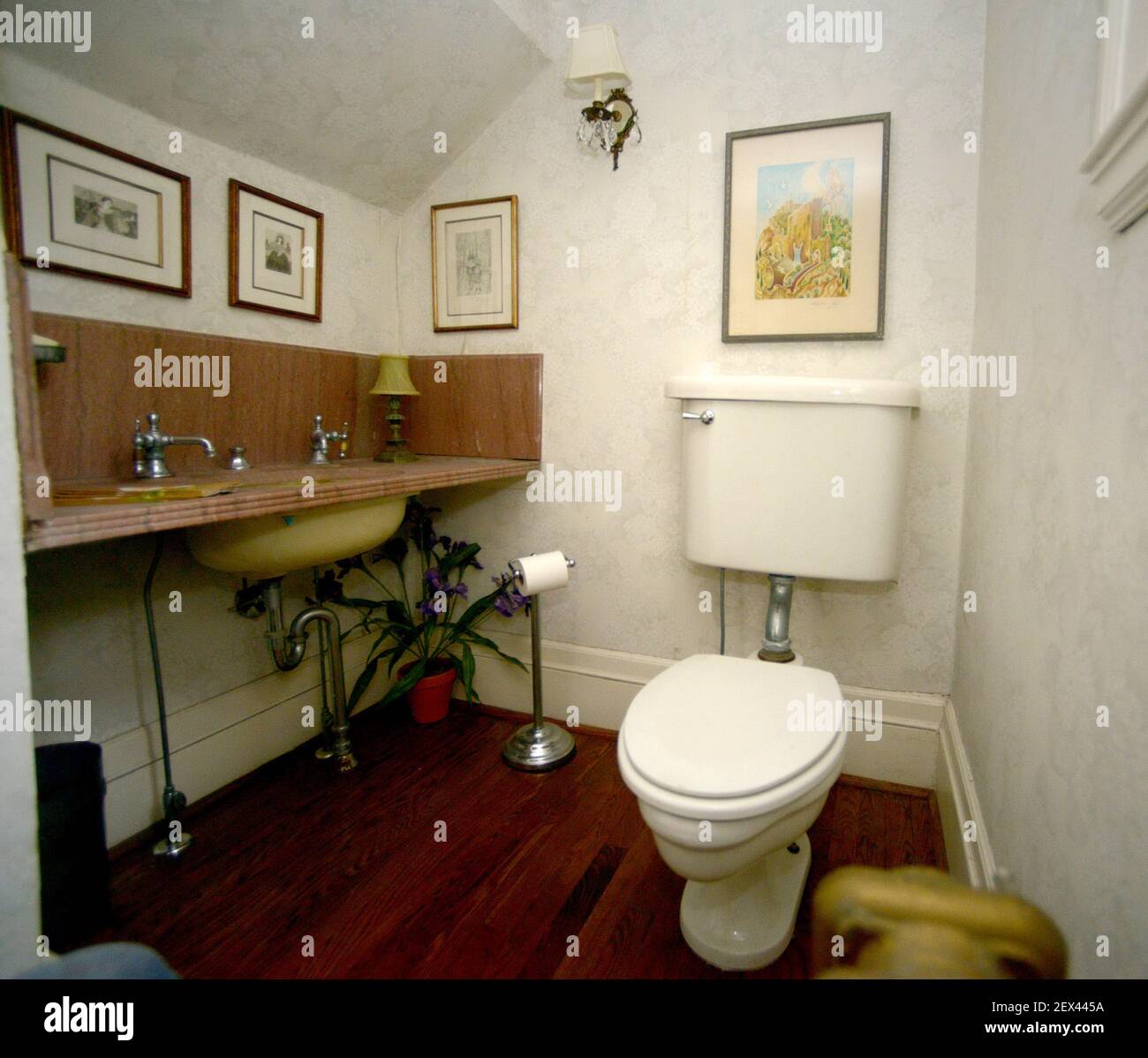 A powder room with vintage toilet and sink. (Photo by Pam Panchak ...