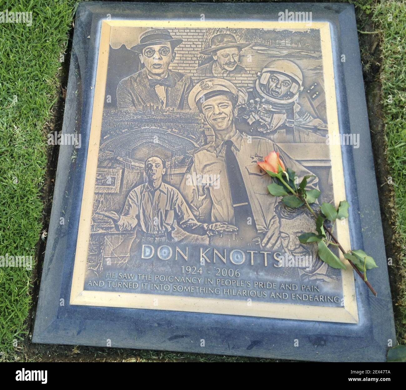 The grave of actor Don Knotts, who died in 2006, at Westwood Memorial ...