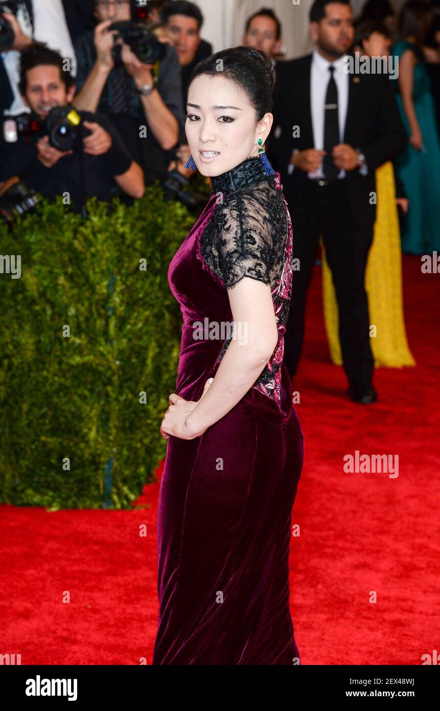 Actress and Co-Chair Gong Li arrives at the 2015 Costume Institute Gala ...