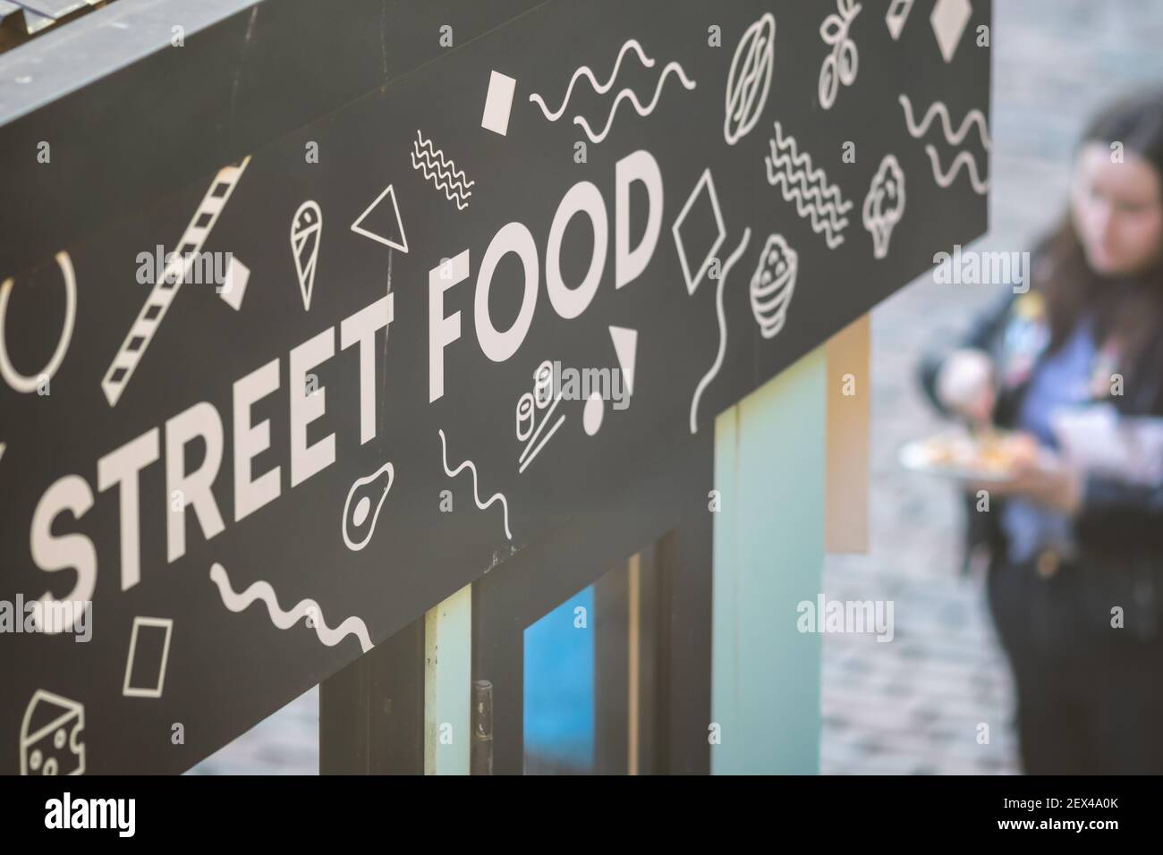Food stall banner hi-res stock photography and images - Alamy