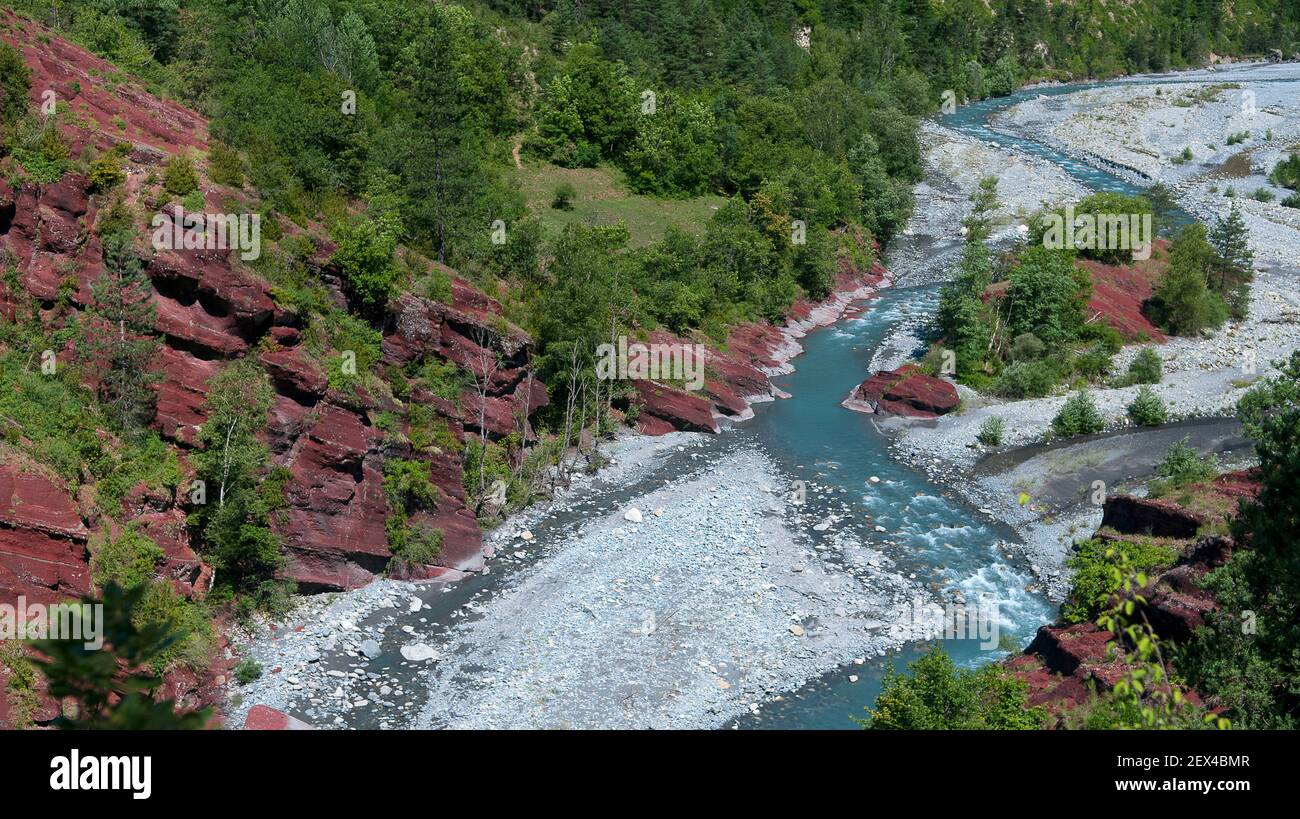 The Var river in the Gorges de Daluis, Mercantour National Park, Alps ...
