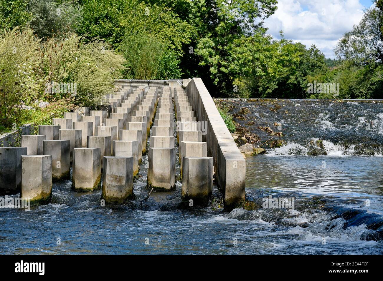 Scale of a fish pass on the Allan River, Allenjoie, Doubs, France Stock ...