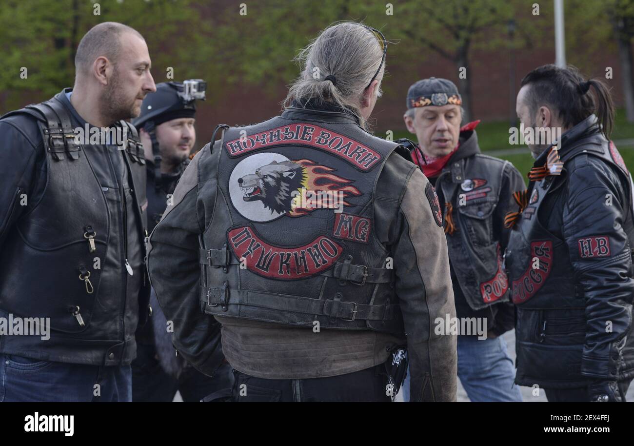 Members of the Night Wolves (Russian: Ð Ð¾Ñ‡Ð½Ñ‹Ðµ Ð’Ð¾Ð»ÐºÐ¸), a ...