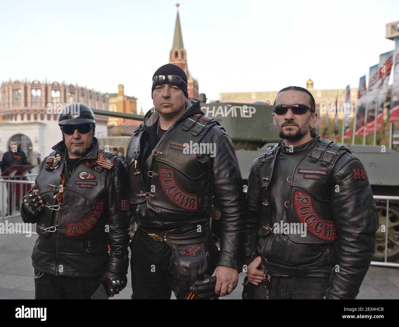 Members of the Night Wolves (Russian: Ð Ð¾Ñ‡Ð½Ñ‹Ðµ Ð’Ð¾Ð»ÐºÐ¸), a ...