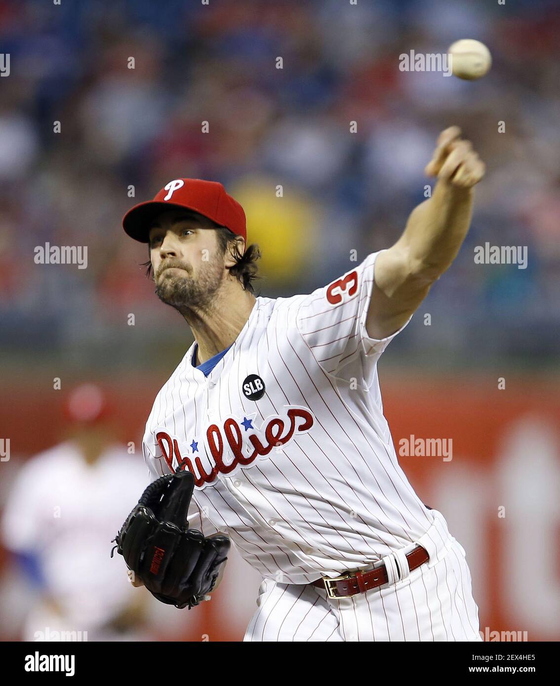 Philadelphia Phillies pitcher Cole Hamels throws in the fourth inning ...