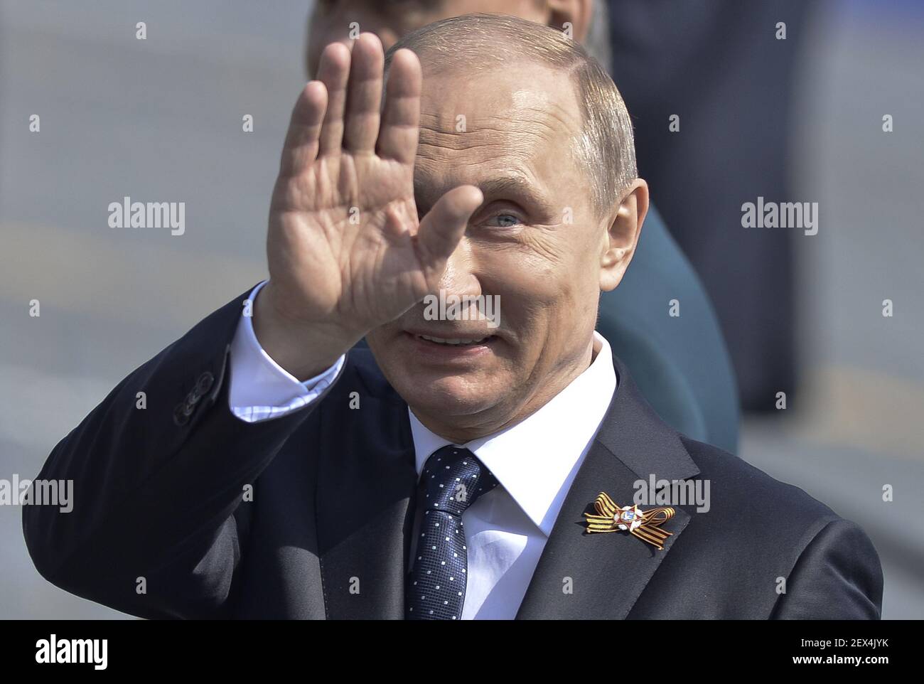 Russian President Wladimir Putin pictured at the end of the Parade as ...
