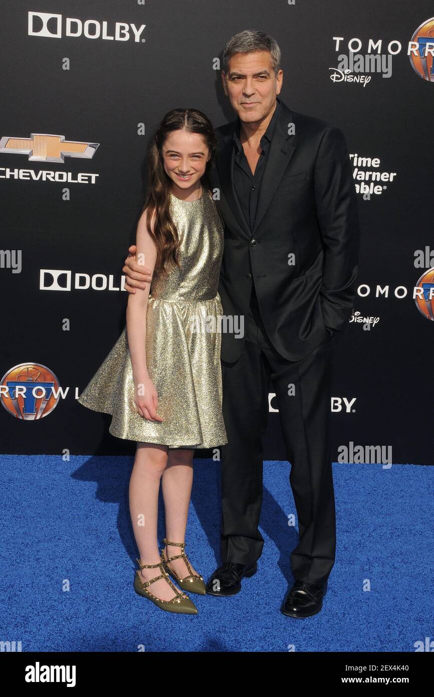 9 May 2015 - Anaheim, California - Raffey Cassidy, George Clooney ...