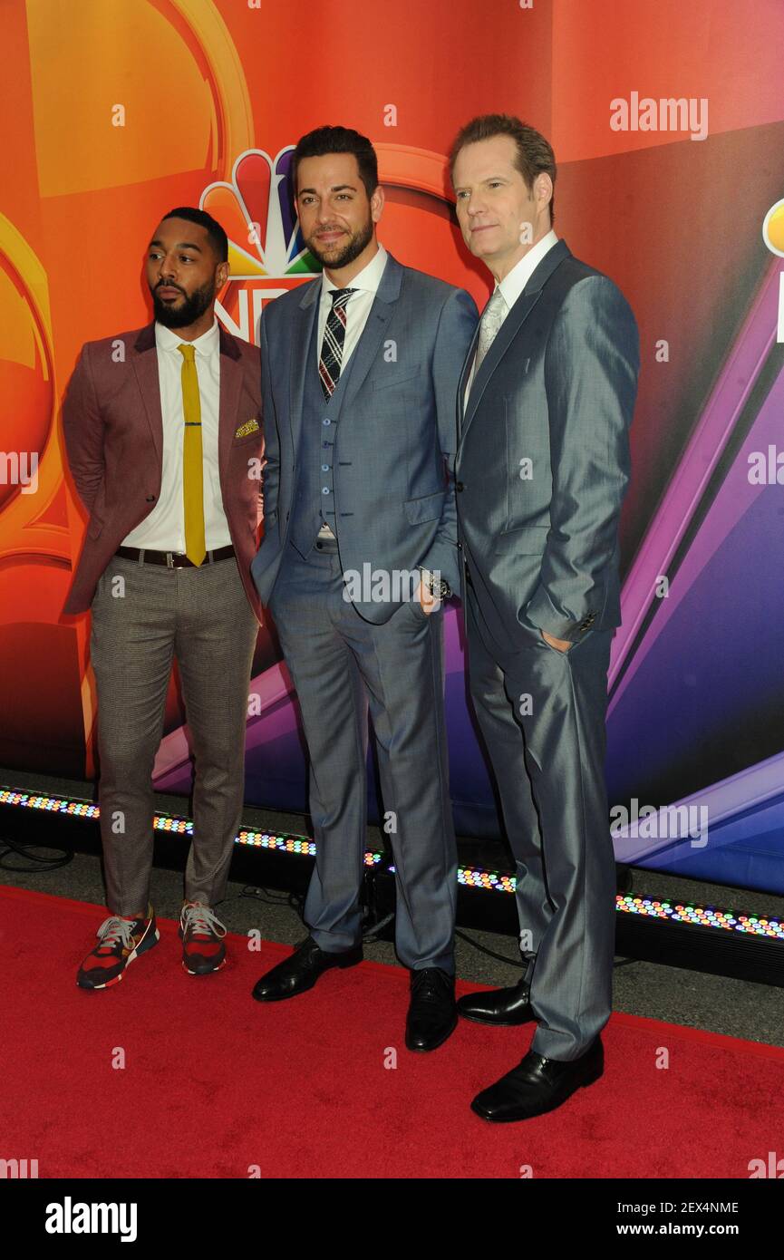 L-R: Tone Bell, Zachary Levi, Jack Coleman during the NBC Network's ...