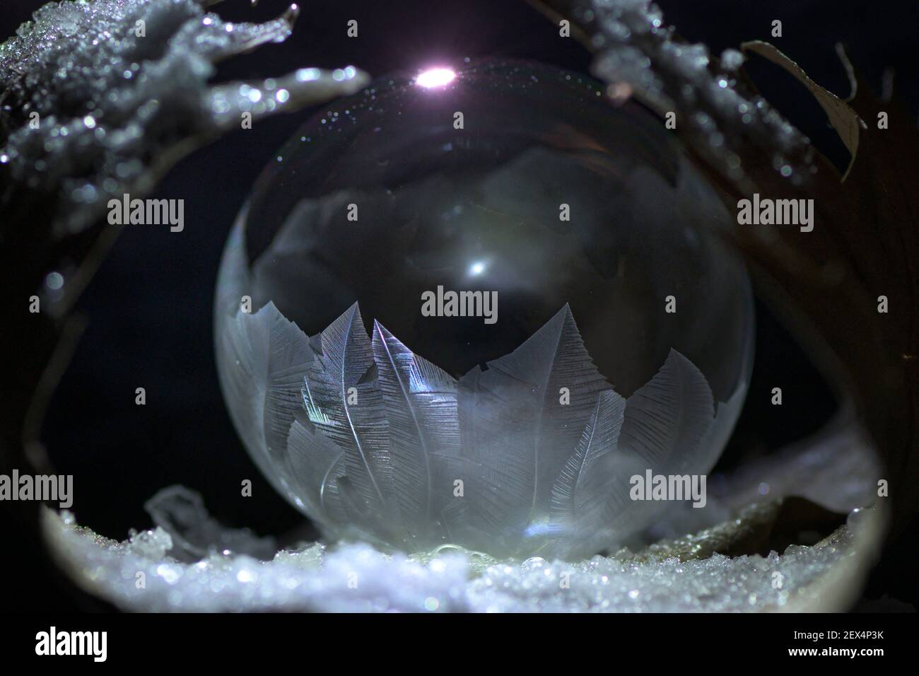 Frozen soap bubble by - 10° Stock Photo - Alamy