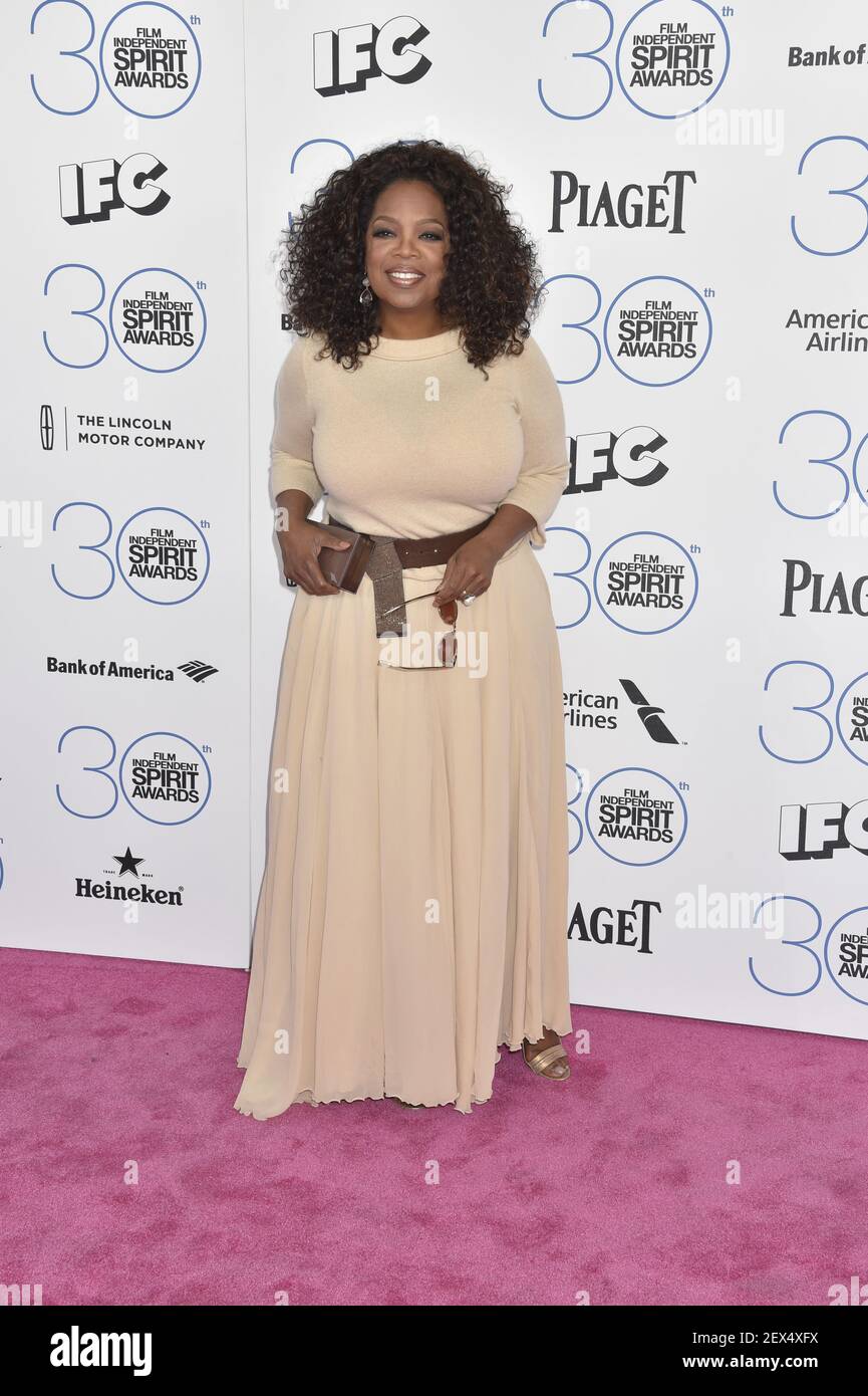 Oprah Winfrey at the 2015 Independent Spirit Awards, held on the beach ...