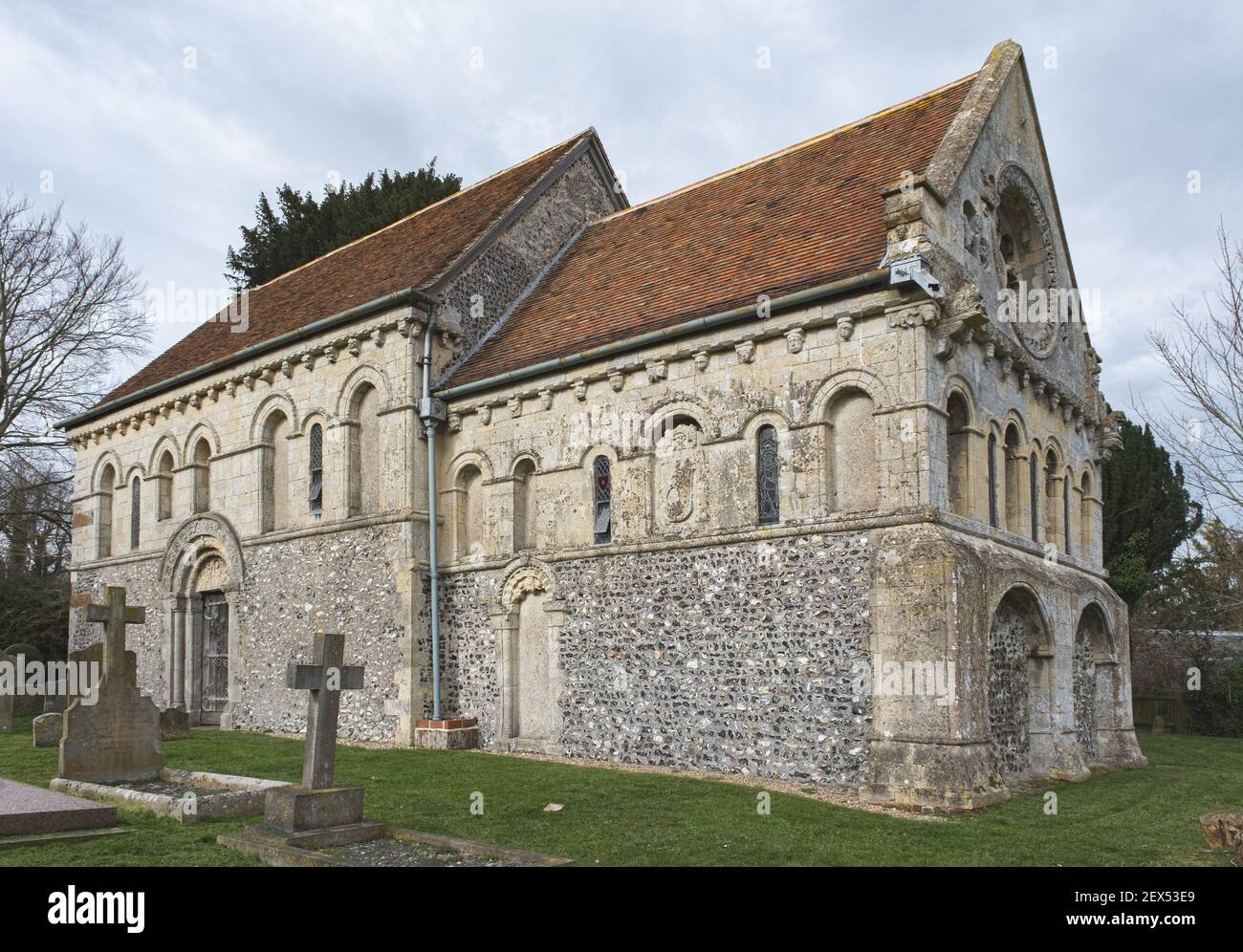St Nicholas Church, Barfrestone, Kent, UK. 12th Century Norman Church ...