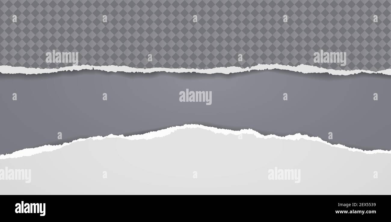 Torn of white and squared paper are on dark grey background for text ...