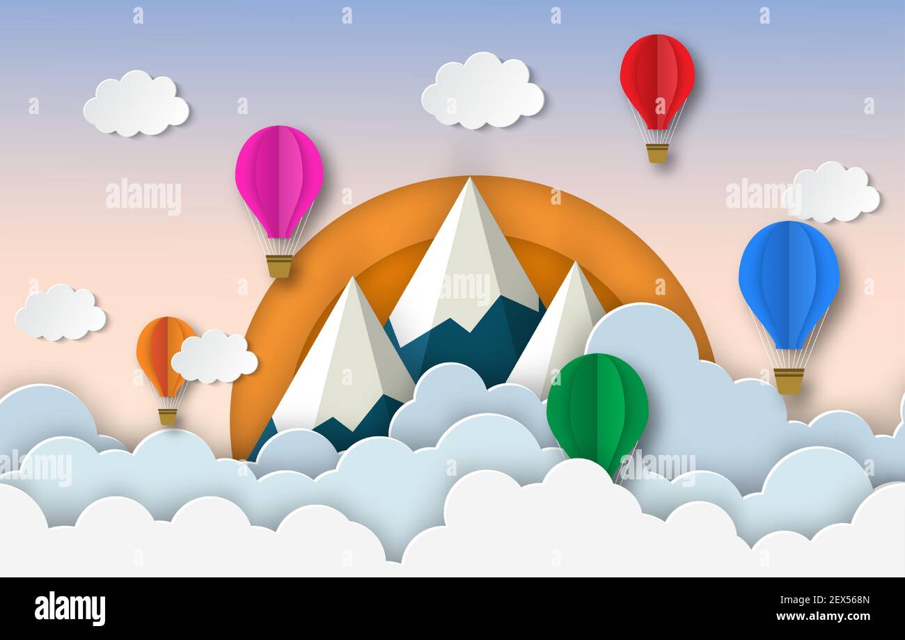 colorful hot air balloons flying Stock Vector Image & Art - Alamy