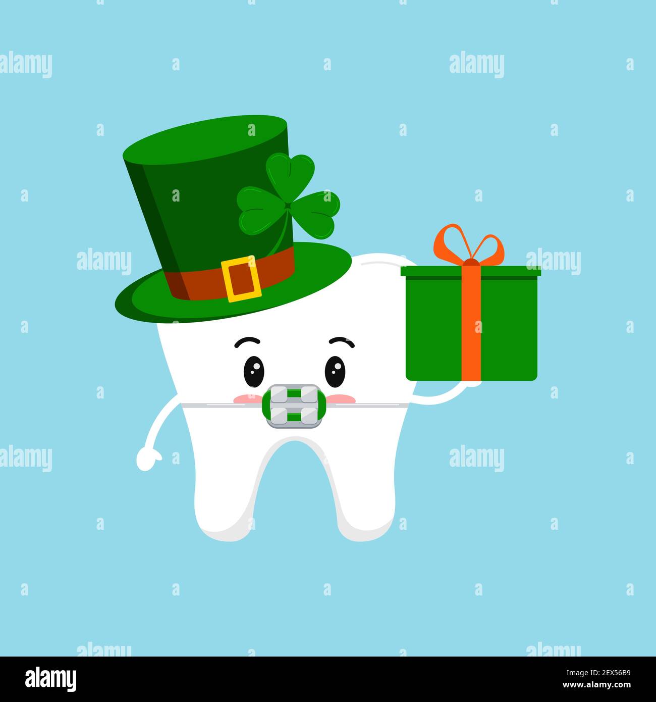 Tooth with bracket Stock Vector Images - Alamy