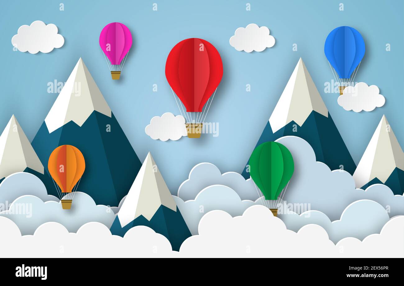 colorful hot air balloons flying Stock Vector Image & Art - Alamy