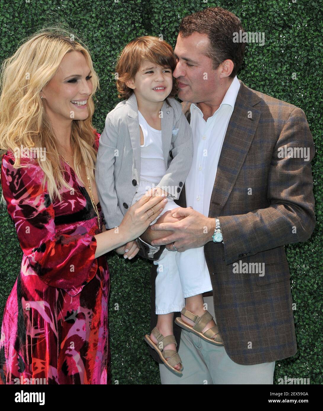 (L-R) Molly Sims, Son Brooks Stuber and Husband Scott Stuber arrives at ...