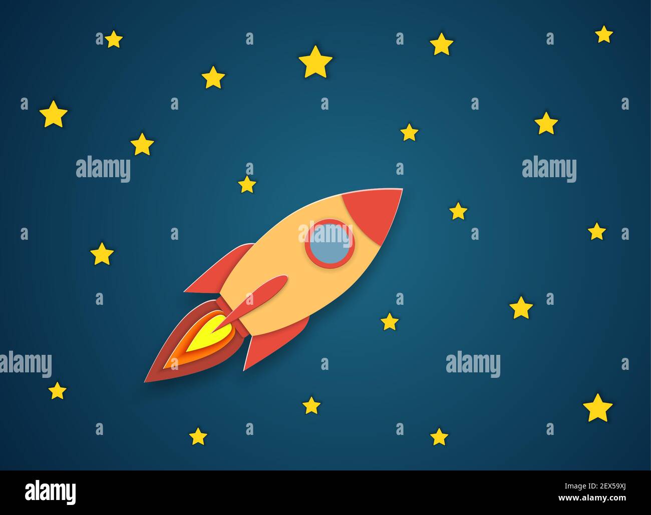 Paper craft rocket startup Stock Vector Images - Alamy