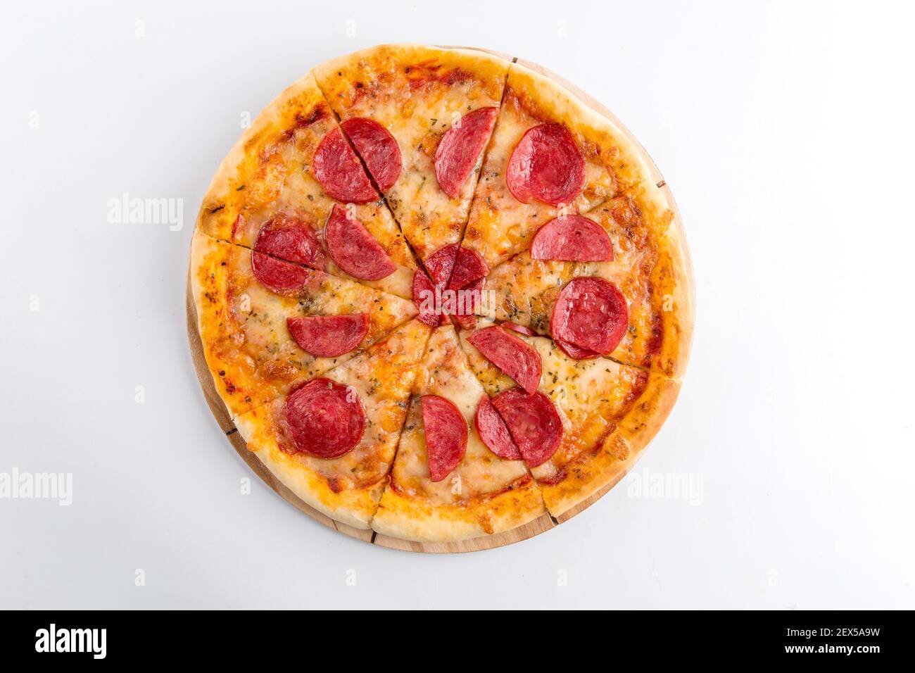 Isolated pepperoni pizza on the white background Stock Photo - Alamy