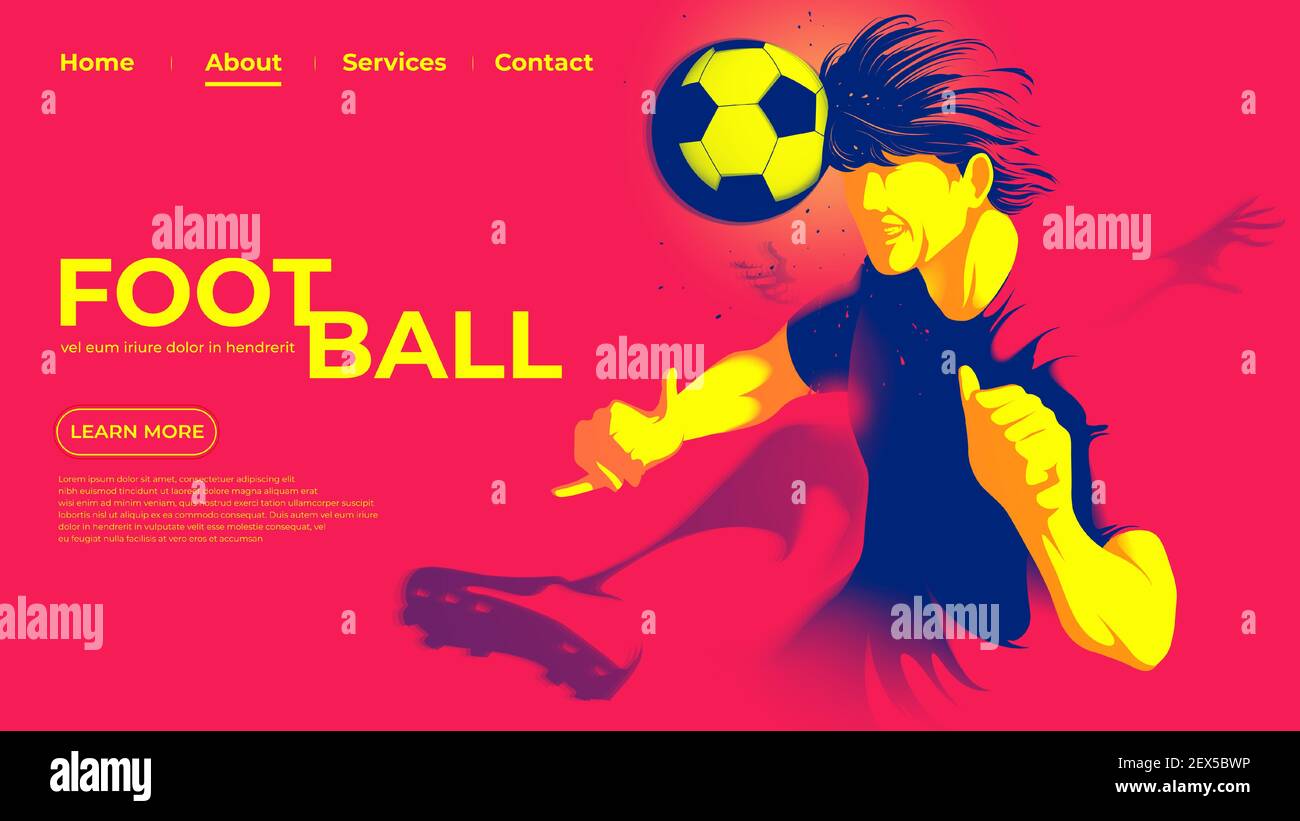 Vector illustration for ui or a landing page of the soccer or football ...