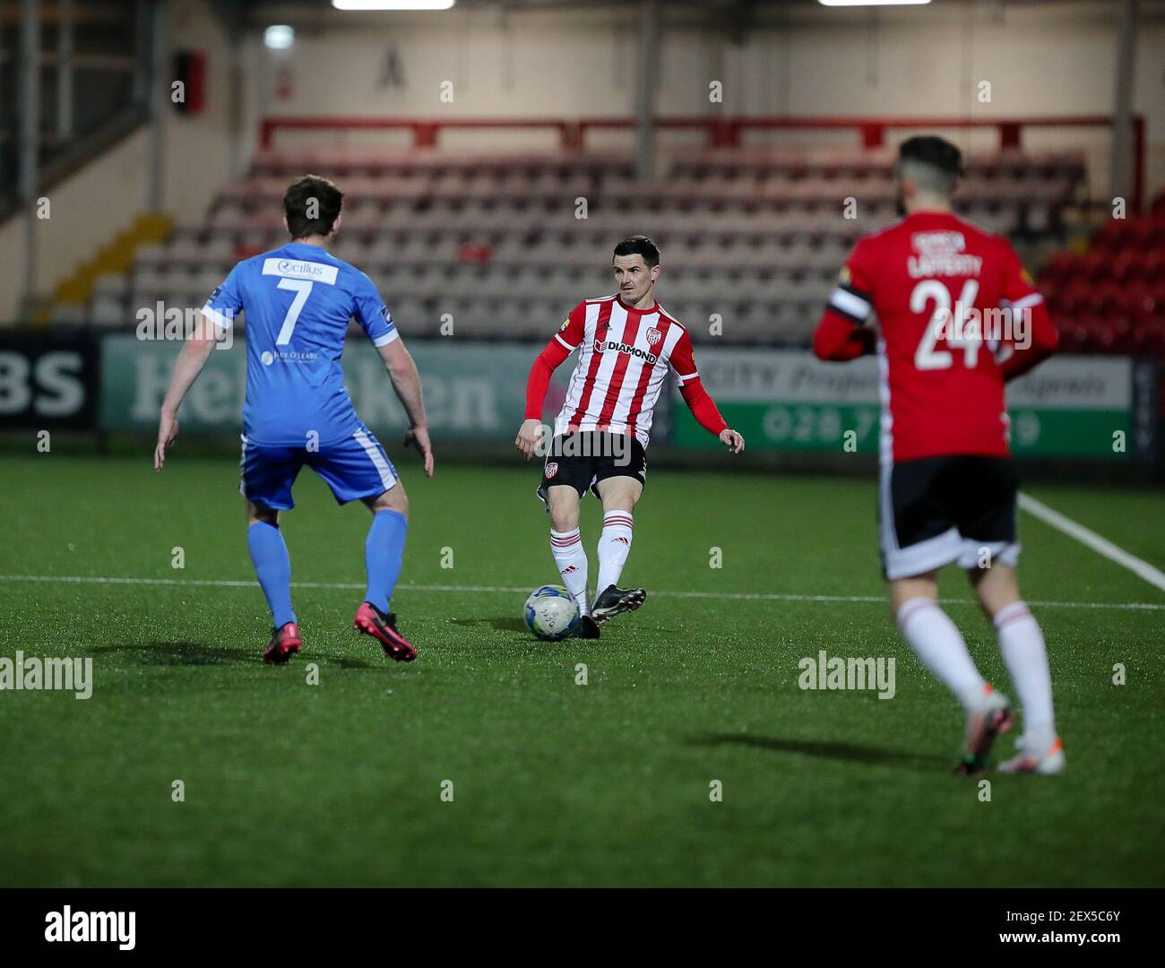 CIARAN COLL (Derry City) during a pre-season fixture between Derry City ...