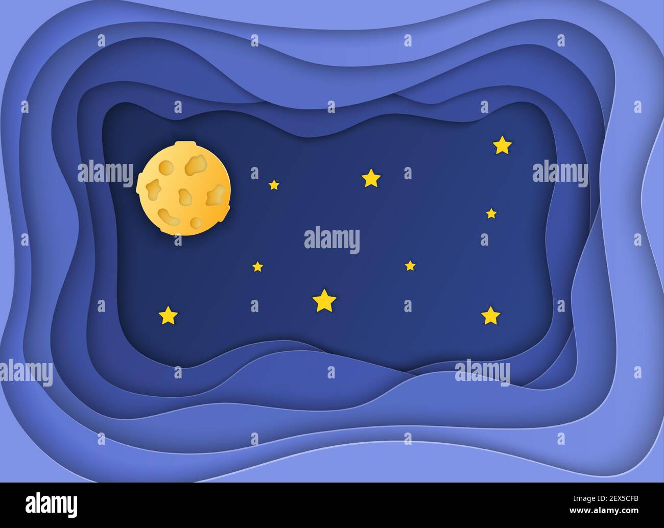 Paper art moon Stock Vector Image & Art - Alamy