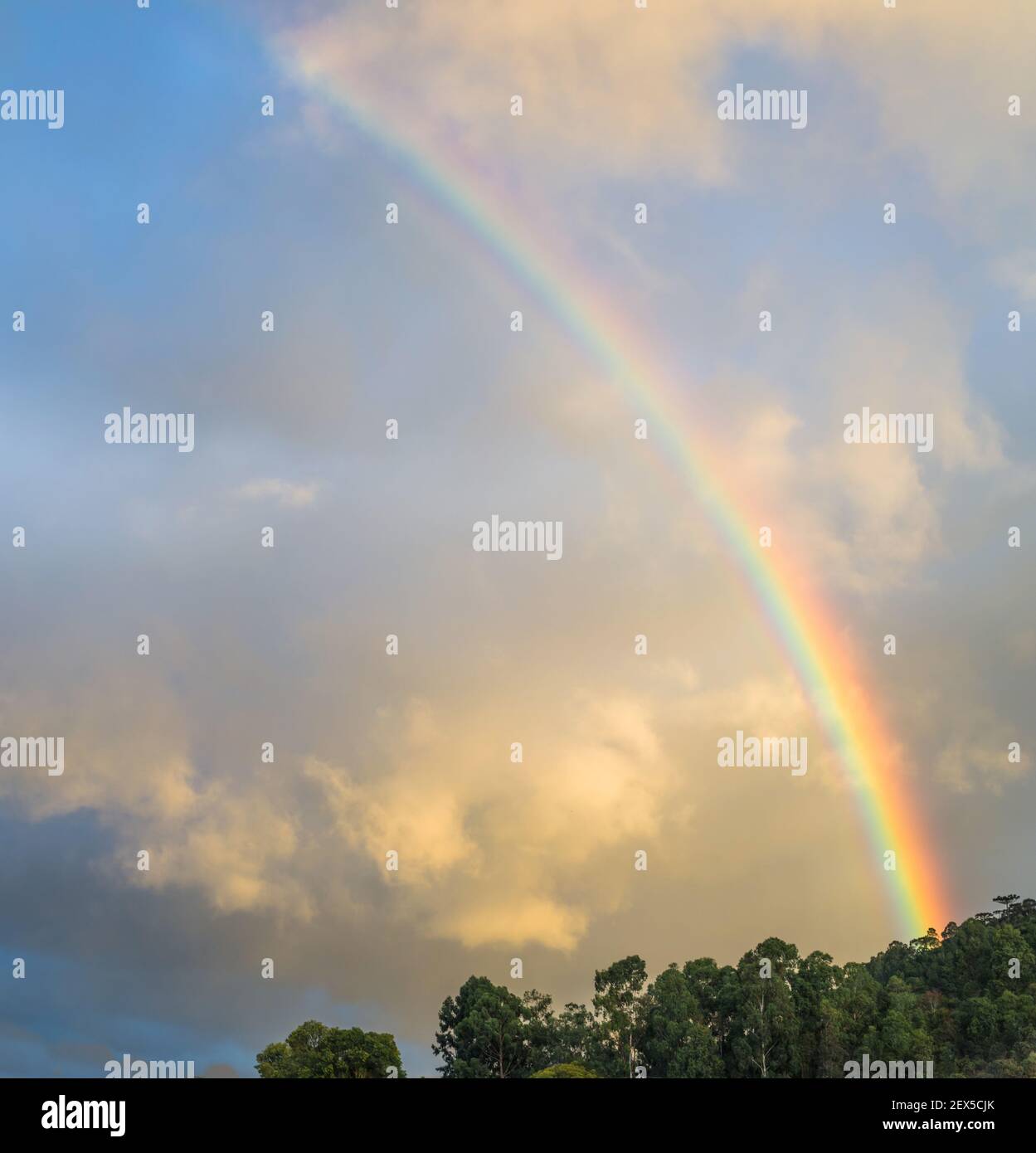 The beautiful rainbow in the city of Urubici, SC, Brazil Stock Photo ...