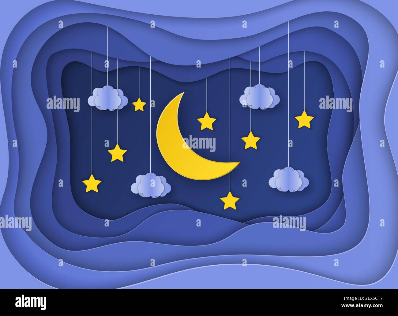 Vintage nighttime moon crescent hi-res stock photography and images - Alamy