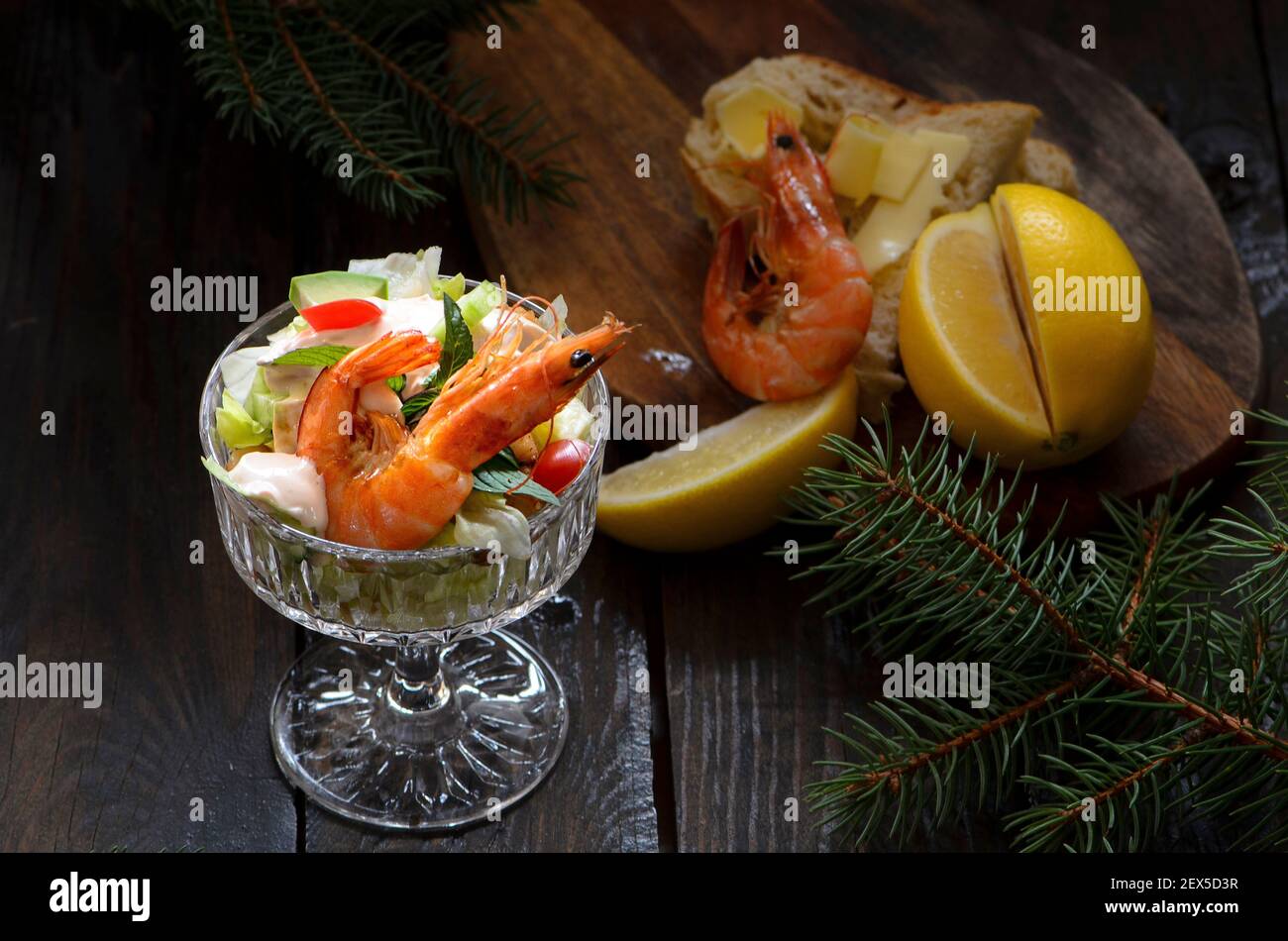 Prawn Cocktail with Marie Rose Sauce Stock Photo - Alamy