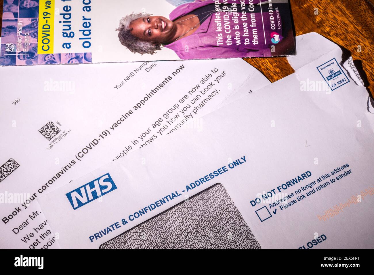 NHS invitation letter to book a coronavirus vaccination for a person ...