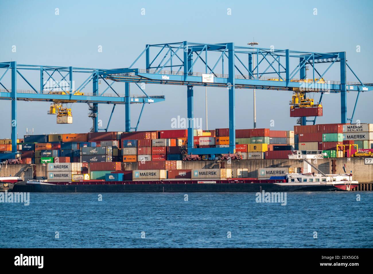 Container Terminal, Gateway West Terminal, Logport 2, cargo ship, in ...