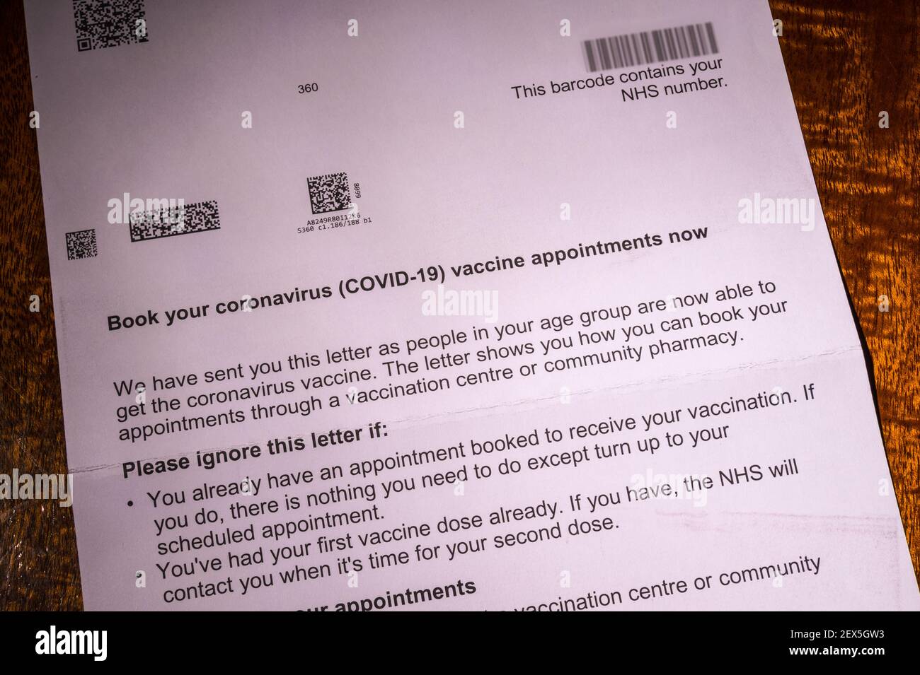 Vaccination appointment letter hi-res stock photography and images - Alamy